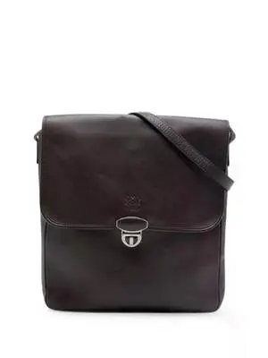Loewe 2011 Leather Anagram Flap Crossbody Bag - Brown