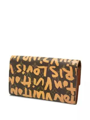 LOUIS VUITTON 2001 Stephen Sprouse Monogram Graffiti Porte Monnaie Credit Long Wallets