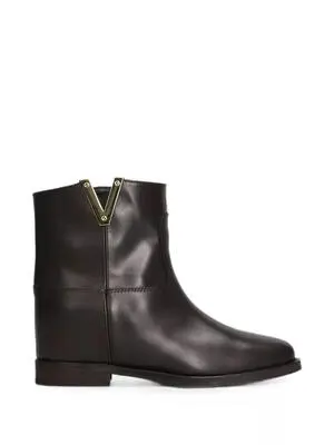 VIA ROMA 15 V-plaque Inner-wedge Heel Ankle Boots - Brown