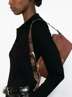 Pinko Studded Leather-strap Shoulder Bag - Brown