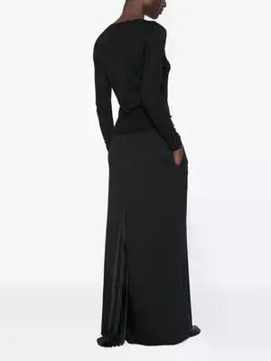 JIL SANDER Pleated-insert Side-pocket Maxi Skirt