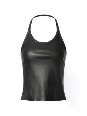 Stouls Leather Halter Top - Black