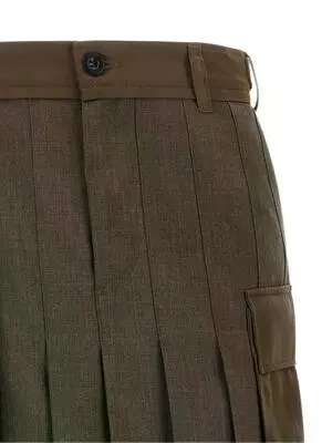 Sacai Asymmetrical Pleated Midi Skirt