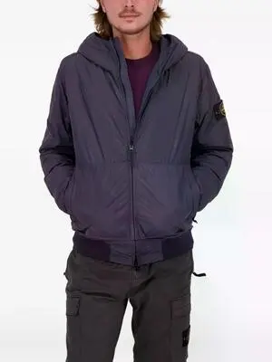 Stone Island Crinkle Reps Hooded Jacket - Blue