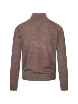 Canali Long-sleeve Polo Shirt - Brown