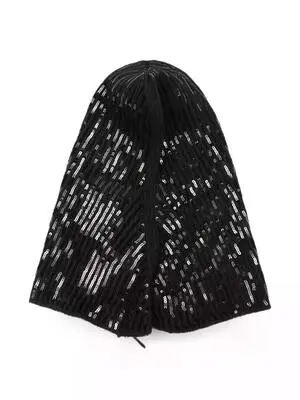 Pinko Sequin-embellished Ribbed Balaclava