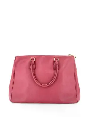Prada Double Zip Lux Saffiano Leather Large Tote Bag - Pink
