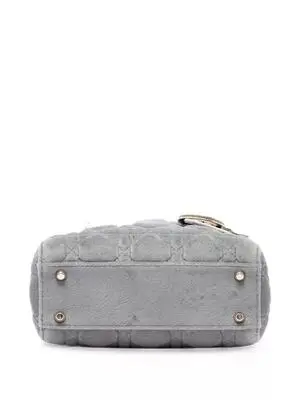 Dior Mini Velvet Cannage Lady Satchel - Grey