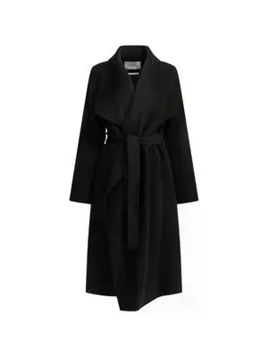 IVY OAK Belted Shawl-collar Coat - Black