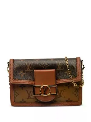 LOUIS VUITTON Monogram Reverse Dauphine Wallet On Chain Crossbody Bag - Brown