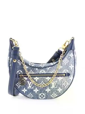 LOUIS VUITTON Loop Monogram Jacquard Denim Hobo Bag - Blue