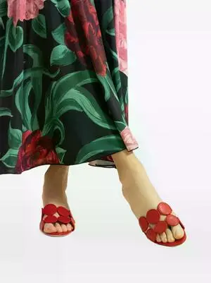Manolo Blahnik Haribal Appliqué Leather Sandals