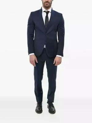 Corneliani Single-breasted Mandarin-collar Suit - Blue