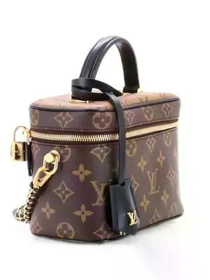 LOUIS VUITTON Vanity Handbag Reverse Monogram Canvas Pm Satchel - Brown