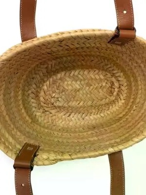 Loewe 2018 Small Raffia Anagram Basket Tote Bag