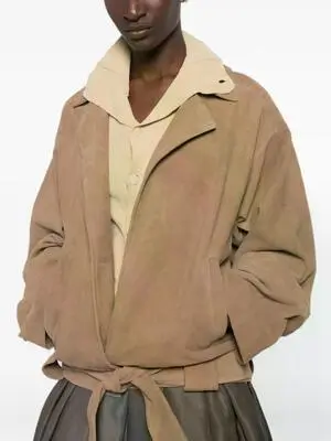 Khaite Belted Suede Jacket