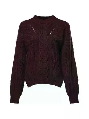 DONDUP Cable-knit Pointelle-trim Sweater - Red