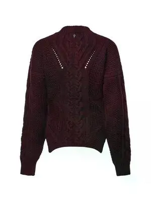DONDUP Cable-knit Pointelle-trim Sweater