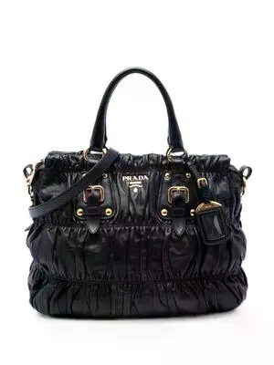 Prada 2010-2026 Nappa Gaufre Satchel - Black