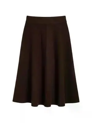 Chinti & Parker Seam Detail A-line Midi Skirt - Brown