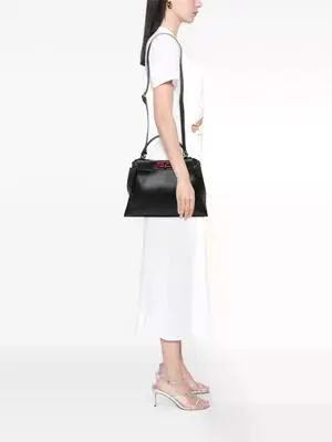 Fendi Leather Peekaboo Iconic Satchel - Blue
