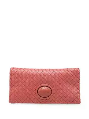 Bottega Veneta Woven Nappa Leather Clutch Bag - Pink