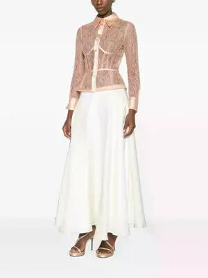 Elisabetta Franchi Lace-panelled Satin-trim Shirt