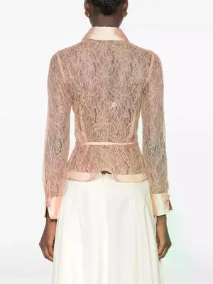 Elisabetta Franchi Lace-panelled Satin-trim Shirt