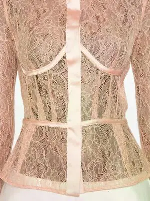 Elisabetta Franchi Lace-panelled Satin-trim Shirt