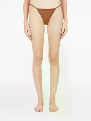 Guess Logo-plaque Thong - Brown