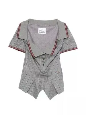 VIVIENNE WESTWOOD Pinstriped Peplum Top - Grey