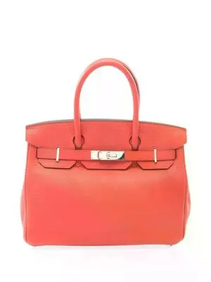 Hermès 2017 Clemence Leather Birkin Tote Bag - Red