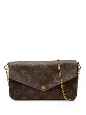 LOUIS VUITTON 2017 Monogram Pochette Felicie Crossbody Bag - Brown