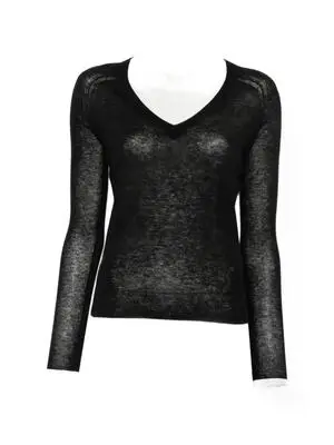 JOSEPH Cetus V-neck Top - Black