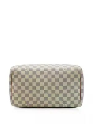LOUIS VUITTON Damier Azur Speedy 30 Boston Bag - White