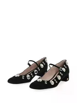 Valentino Garavani Stud-embellished Mary Jane Pumps - Black