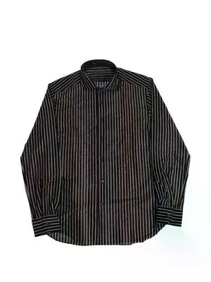 Corneliani Striped French-collar Shirt - Brown