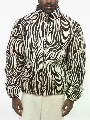 ERL Quilted Animal-print Padded Jacket - Brown