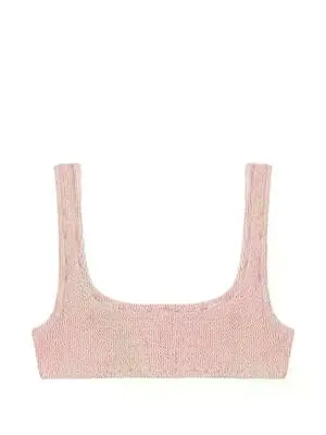 REINA OLGA Ginny Crinkled Bikini Top - Pink