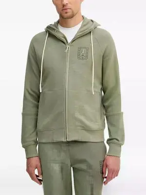 AERONAUTICA MILITARE Logo-patch Panelled Hoodie - Green