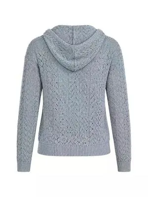 Eleventy Pointelle-knit Zip-up Hoodie