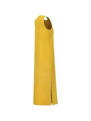 Marella Emme Linen Midi Dress - Yellow