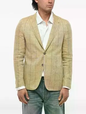 Corneliani Windowpane-pattern Linen Blazer - Yellow