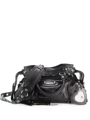 Balenciaga Neo Cagole City Bag Leather Medium Shoulder Bag - Black
