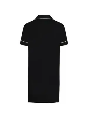 Karl Lagerfeld Signature Pajama Shirt Dress - Black