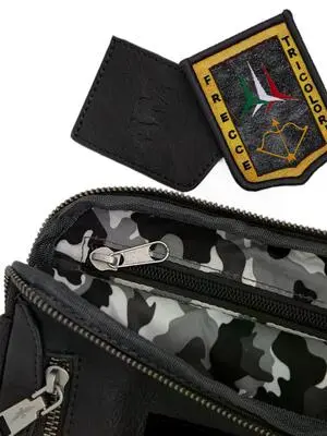 AERONAUTICA MILITARE Grained Textured Belt Bag With Embroidered Patch