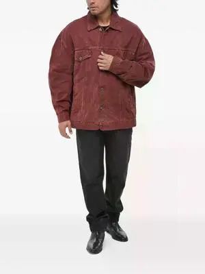 Off-White Garment-dyed Patch-pocket Denim Jacket - Red