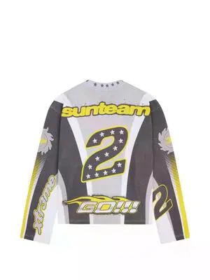 BROKEN PLANET Graphic-print Long-sleeve T-shirt - Grey