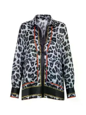 LARA Leopard-print Chain-link Shirt