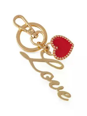 Moschino Tone Heart Charm Keyring - Gold
